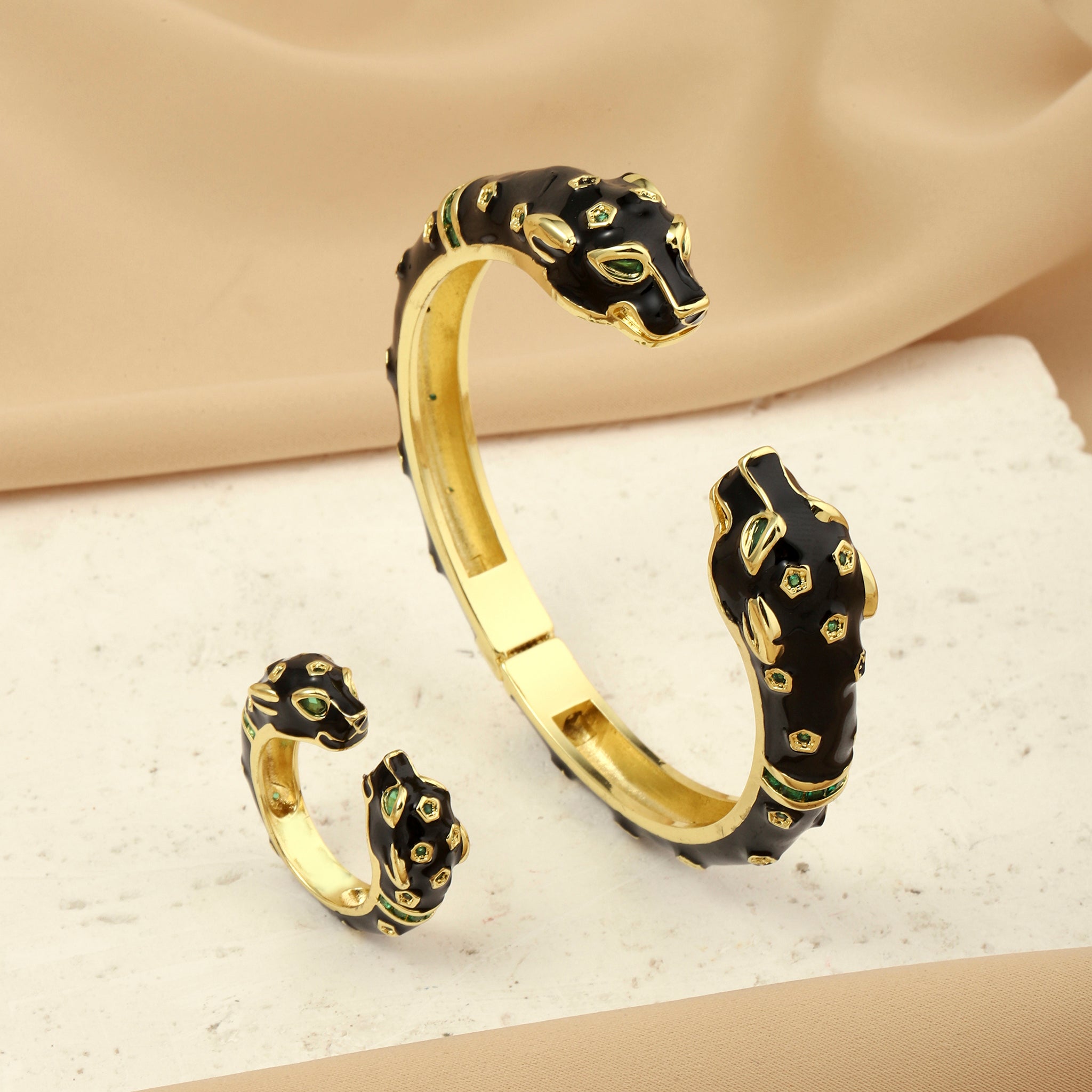 Ivory King Bangle and Ring Combo - Black | Salty – Salty Accessories