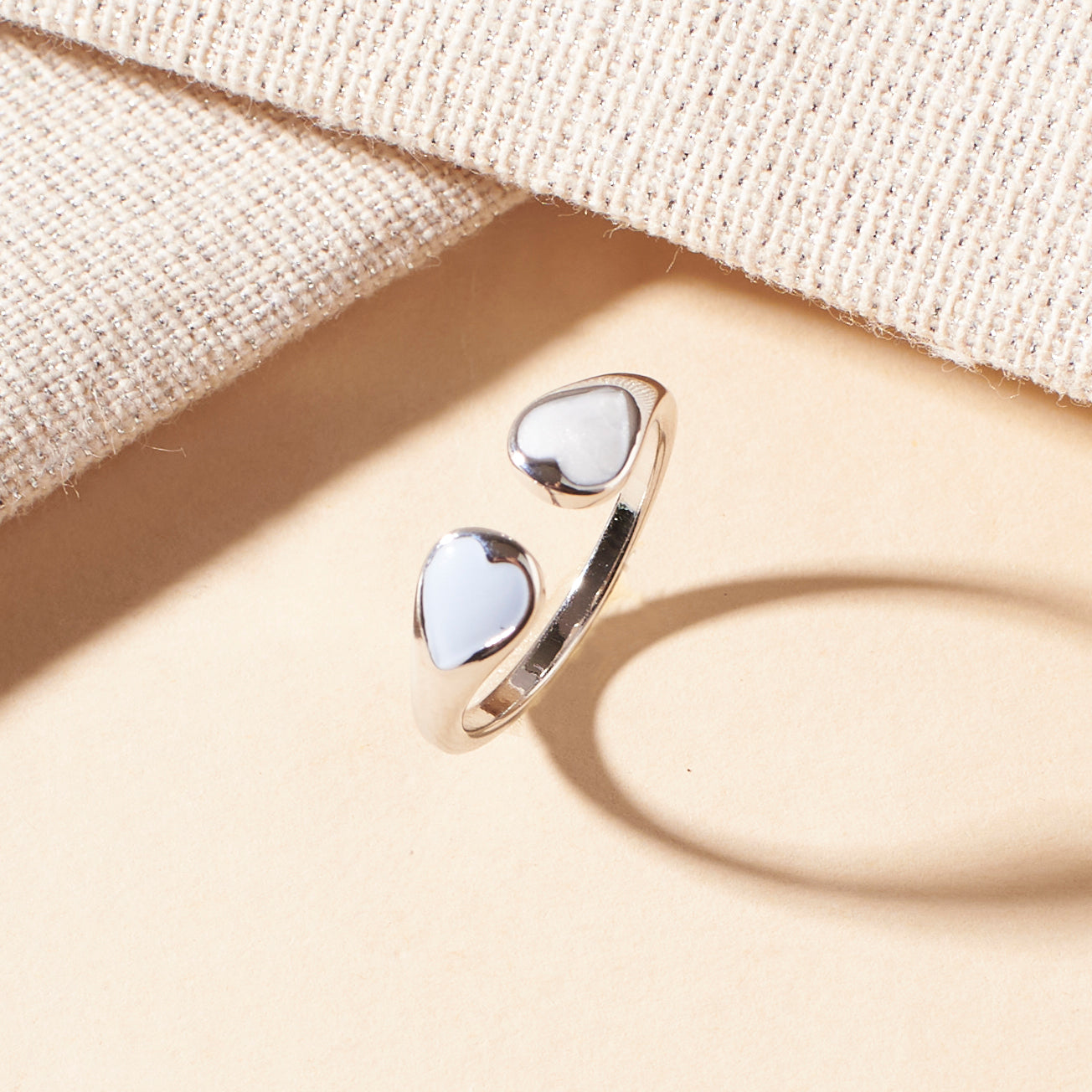 Adele Blue & White Enamel Heart Gold Ring | Salty – Salty Accessories