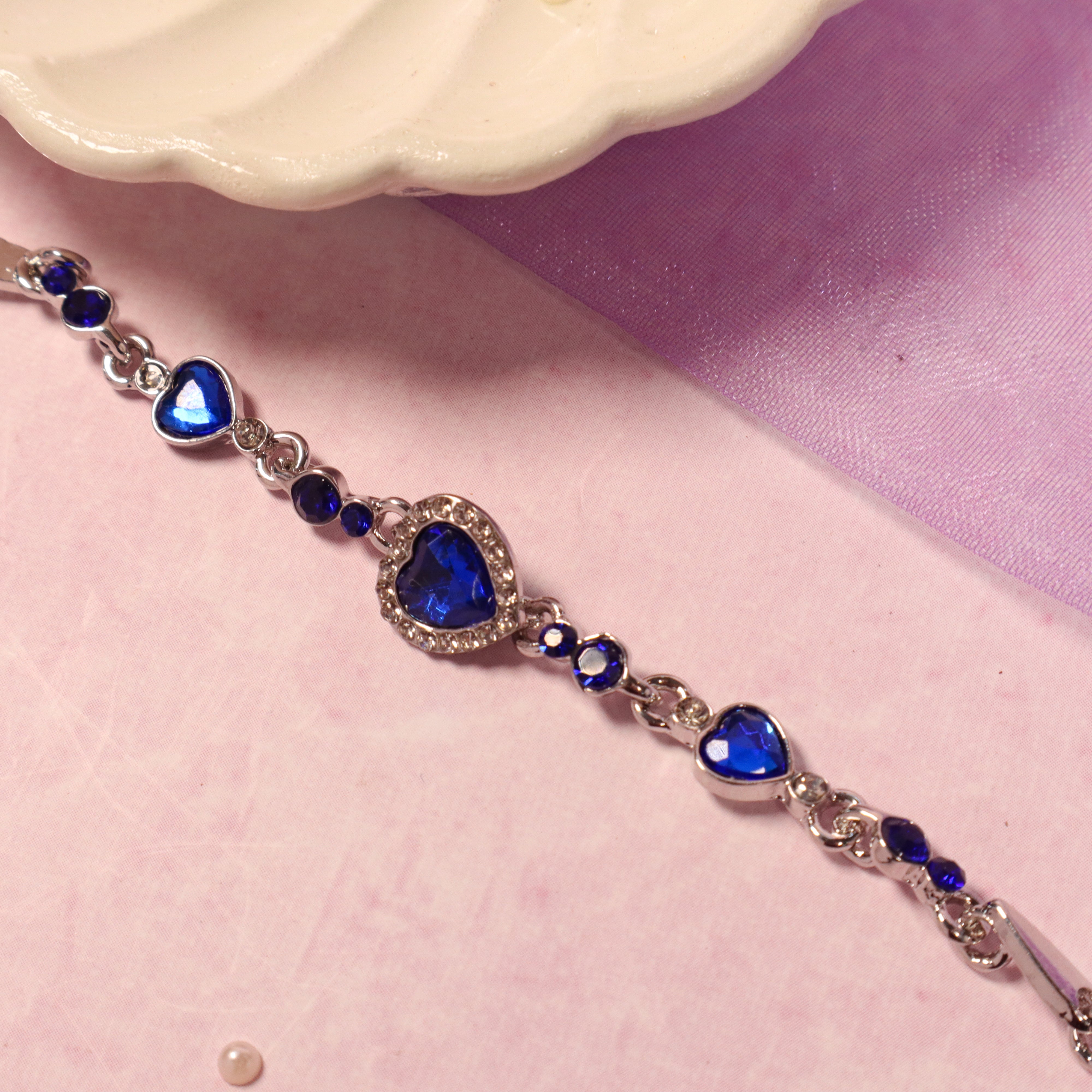 Regal Blue Gemheart Elegance Bracelet | Salty – Salty Accessories