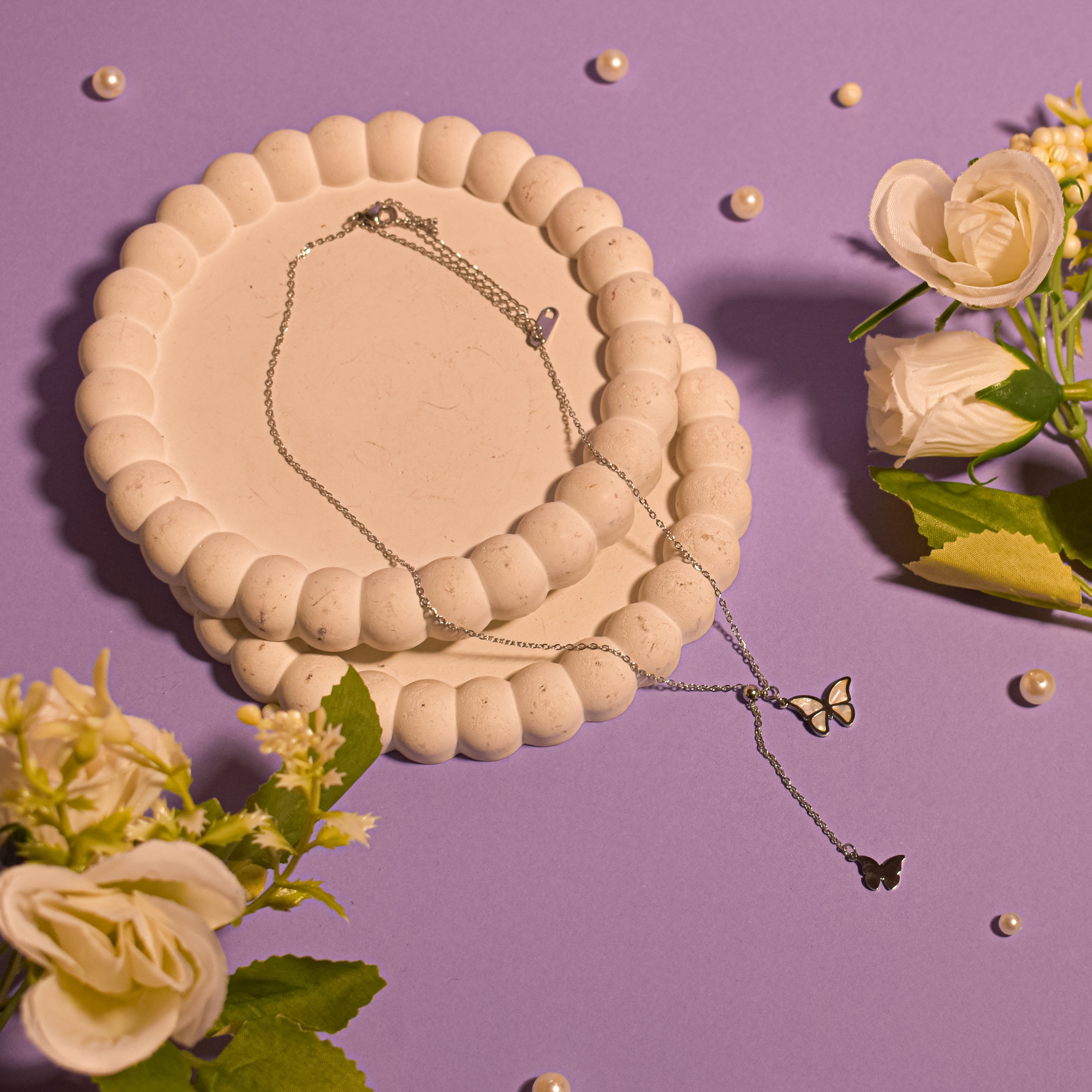 Lustrous Silver Butterfly Necklace | Salty – Salty Accessories