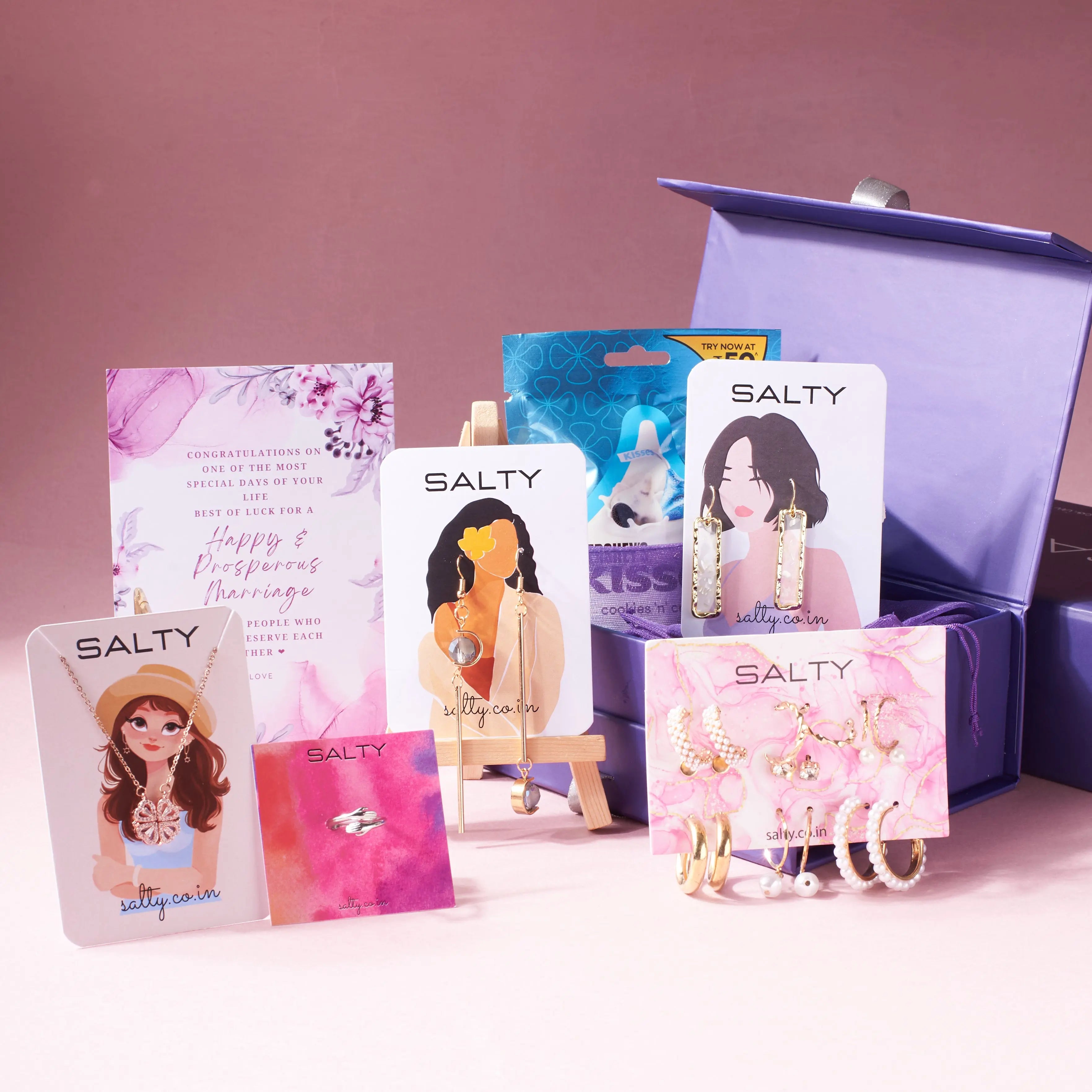 Luxury Jewellery Set Gift Box for Her with Personalised Card | Salty ...