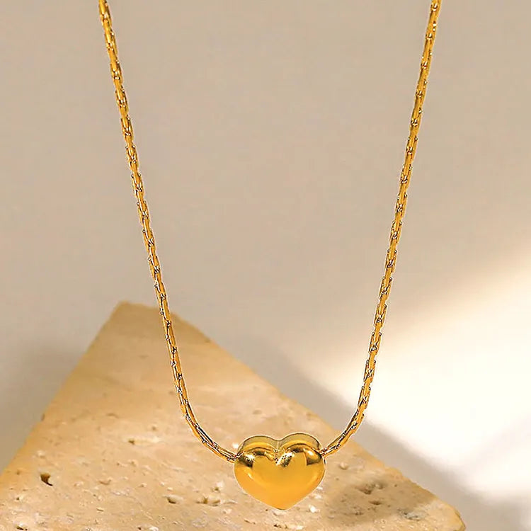 Gold Heart Shapped Promise Necklace | Salty – Salty Accessories