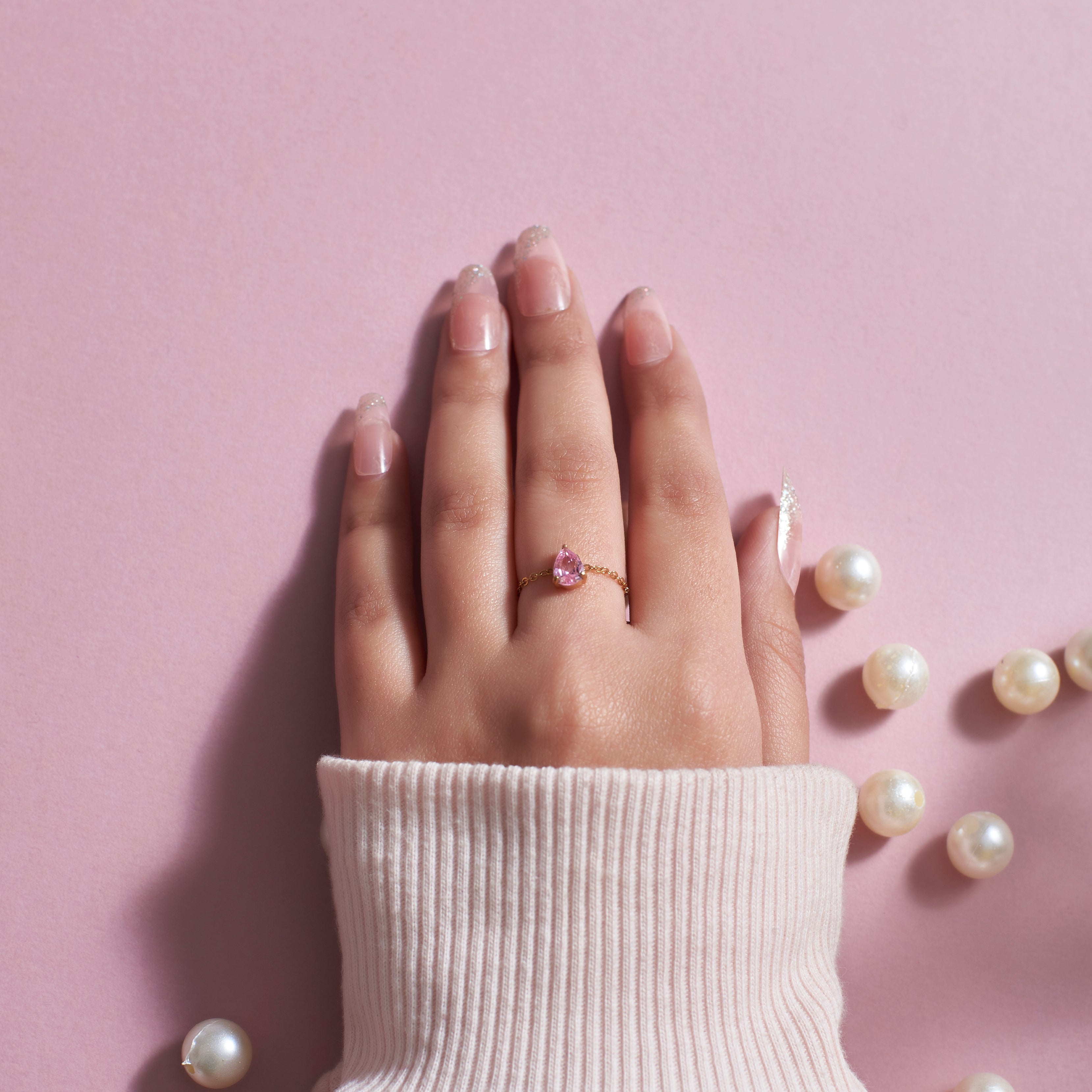 Pink Amethyst Self-Love Chain Ring | Salty – Salty Accessories