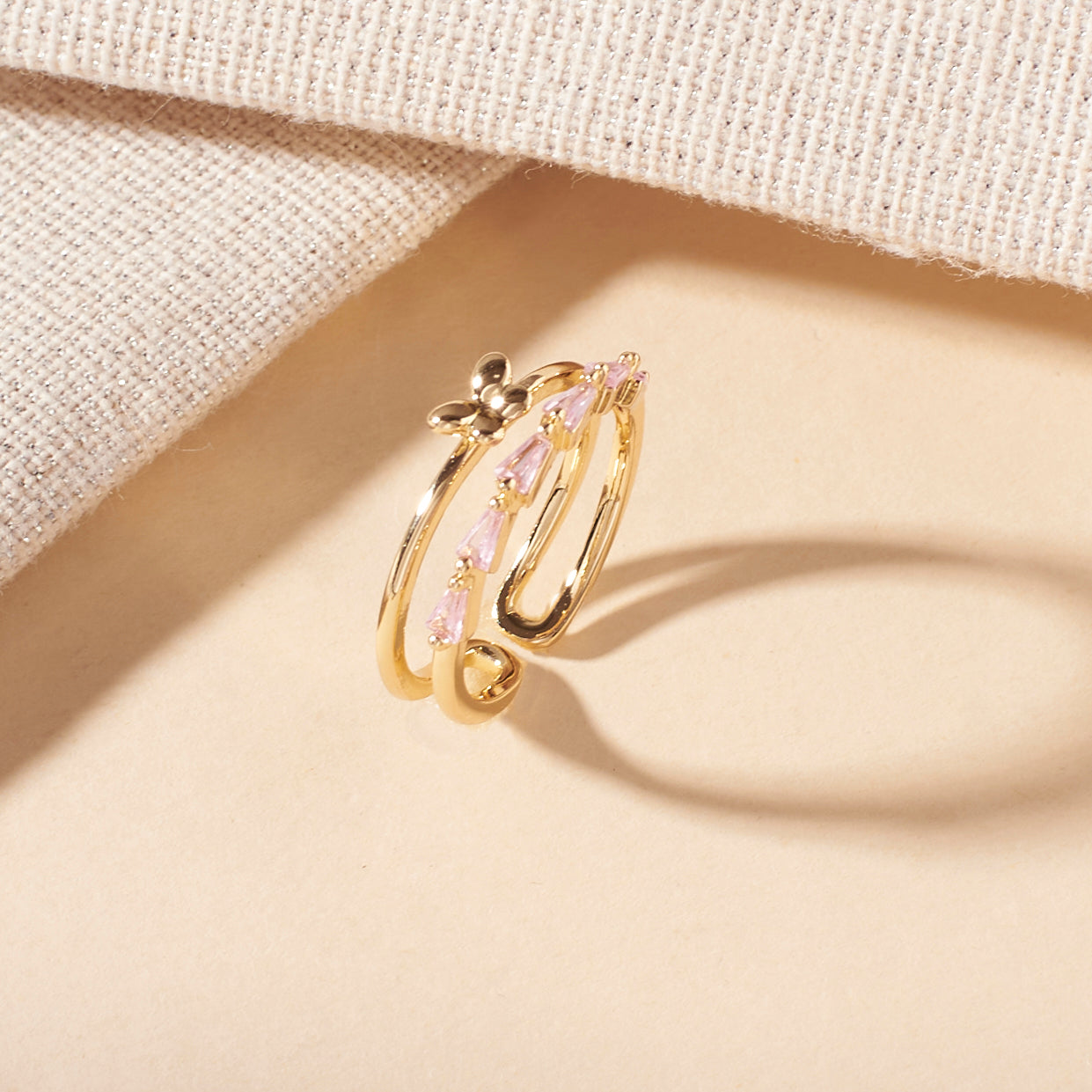 Ava Butterfly Crystal Gold Ring | Salty – Salty Accessories